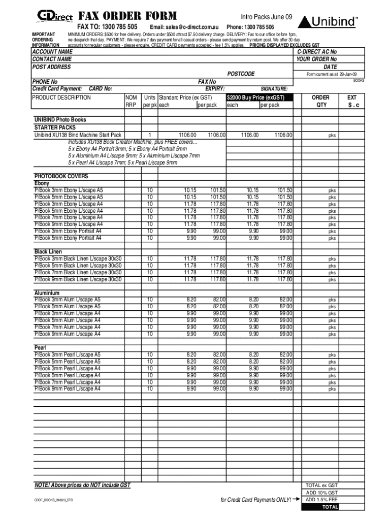 Fillable Online C-direct Fax Order Form Fax Email Print - pdfFiller