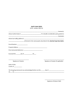 Ohio Deed s: Ohio Statutory s Doc Template | pdfFiller