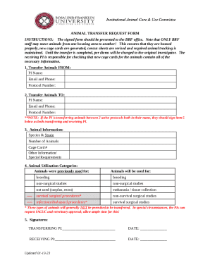 Animal Transfer Request Doc Template | pdfFiller
