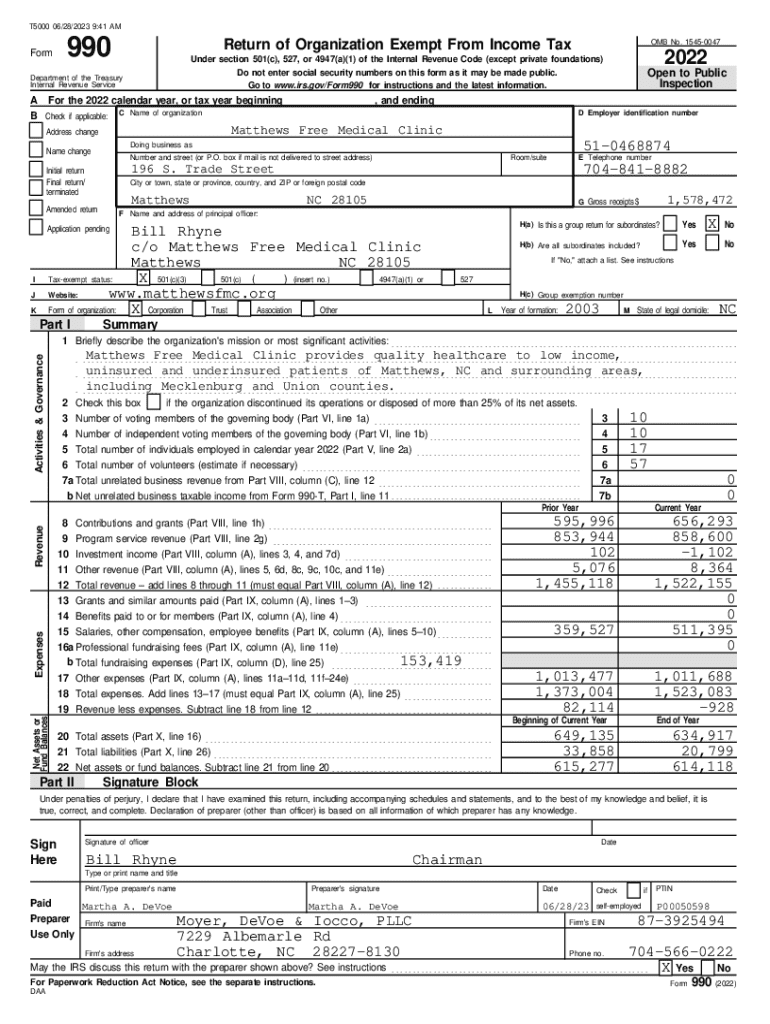 Fillable Online Return of Organization Exempt From Income Tax Fax Email ...