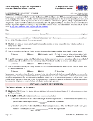 Fillable Online Notice of Eligibility & Rights and Responsibilities ...