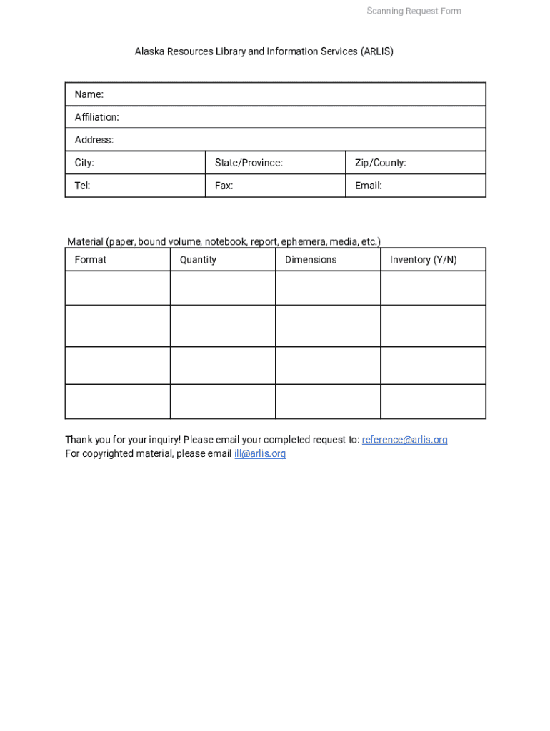 Fillable Online Scanning Request Form Fax Email Print - pdfFiller