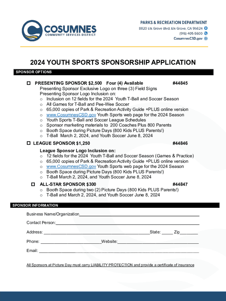 Fillable Online President\'s Scholarship Ball Sponsor PacketAdvancement ...