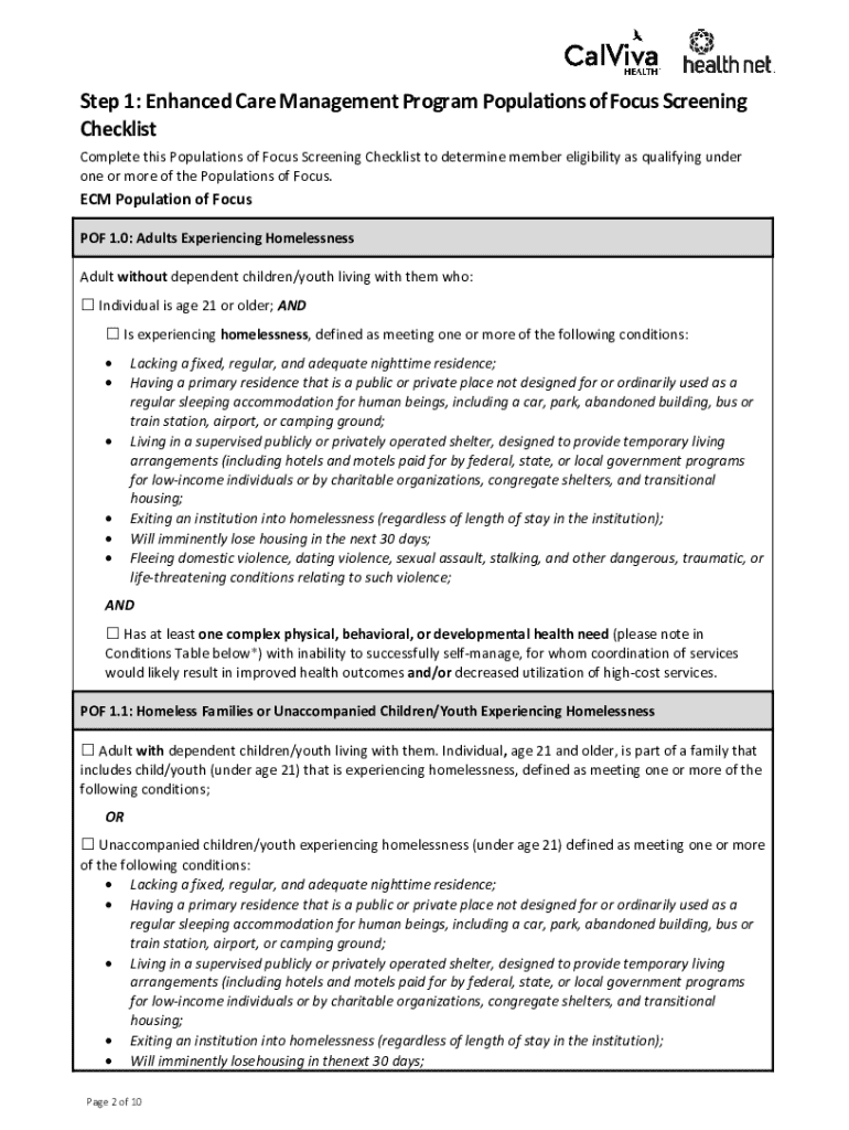 Fillable Online Enhanced Care Management (ECM) Benefit Member ...