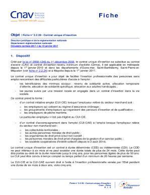 Fillable Online Contrat Unique D’insertion Fax Email Print - pdfFiller