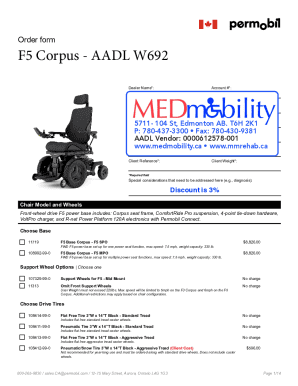 Fillable Online F5 Corpus - Aadl W692 Order Form Fax Email Print ...