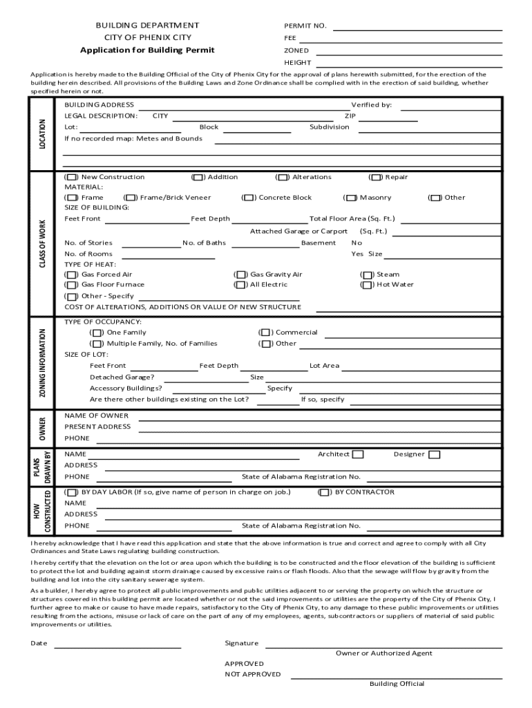 Fillable Online Application for Building Permit Fax Email Print - pdfFiller