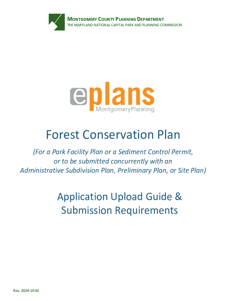 Fillable Online Forest Conservation Plan Application Upload Guide ...
