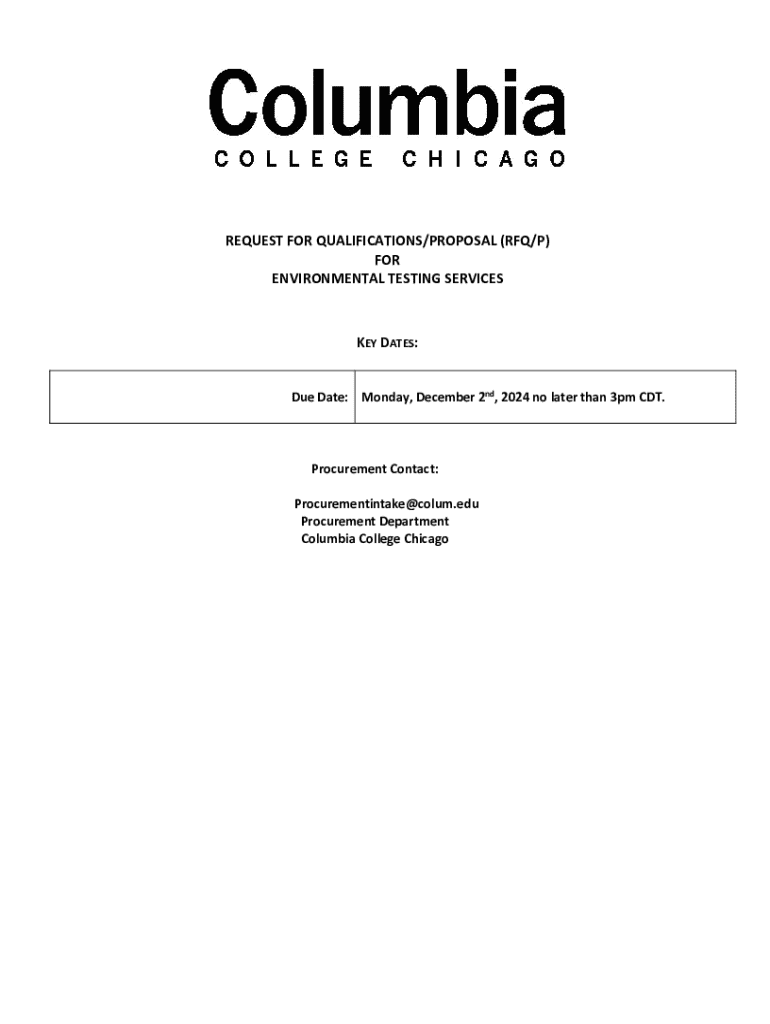 Fillable Online Request for Qualifications (RFQ) No. 24-009 Fax Email Print - pdfFiller