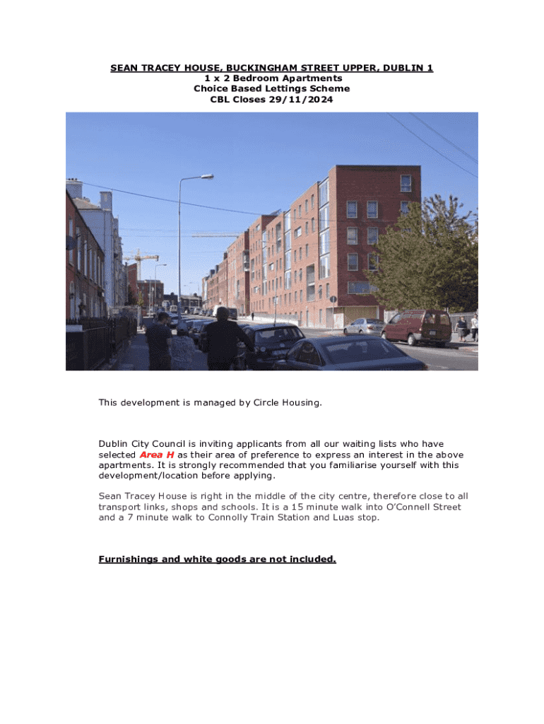 Fillable Online SEAN TRACEY HOUSE, BUCKINGHAM STREET UPPER, DUBLIN 1 ...