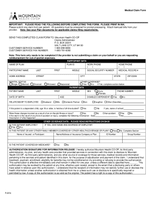 Fillable Online Medical Claim Submission Fax Email Print - pdfFiller