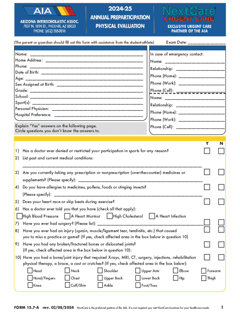 Fillable Online Student-athlete Medical History and Consent Fax Email ...