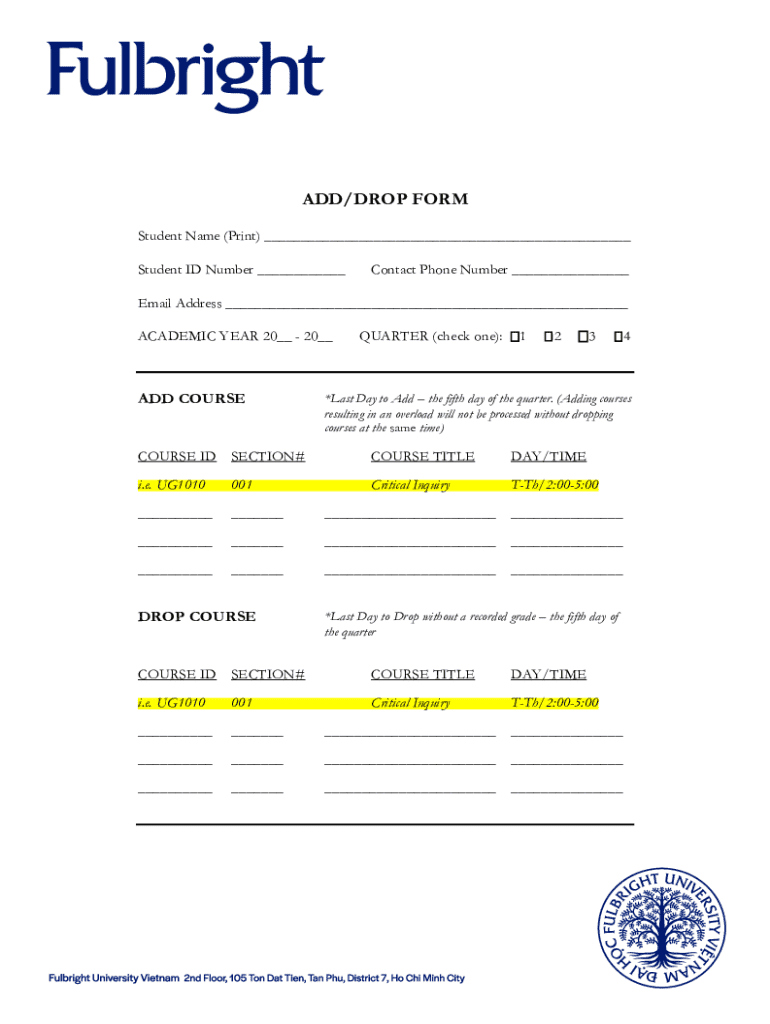 Fillable Online Fulbright University Vietnam - Homepage Fax Email Print ...