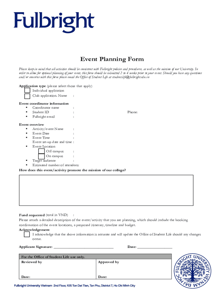 Fillable Online Event Planning Submission Fax Email Print - pdfFiller