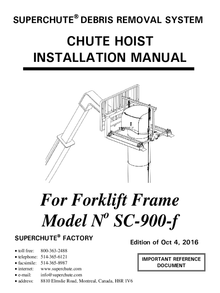 Fillable Online Superchute® Debris Removal System - Chute Hoist ...