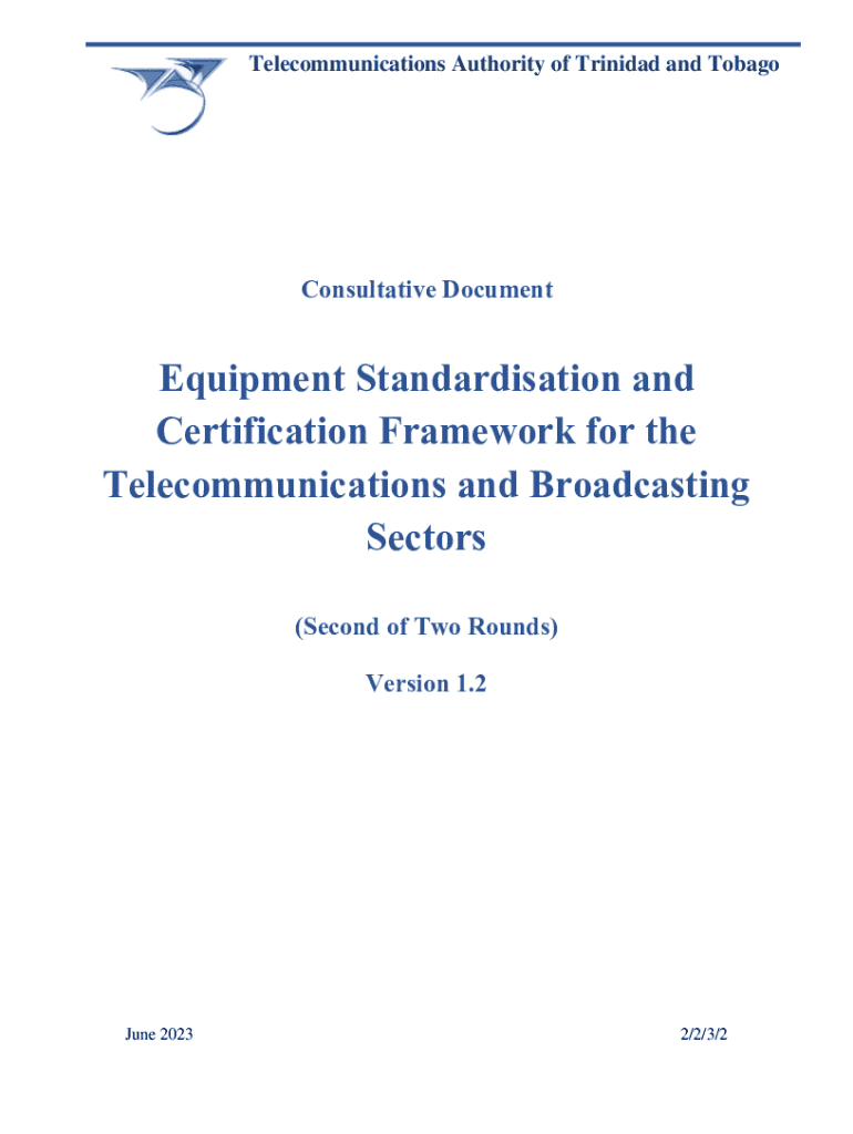Fillable Online Consultative Document on the Equipment Standardisation and Certification ...