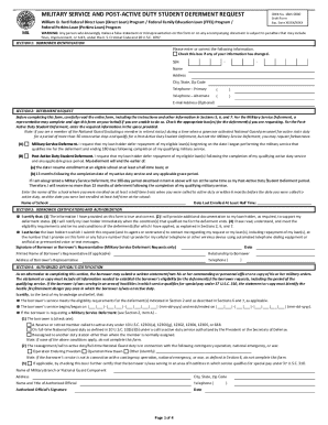 Fillable Online Military Service and Post-active Duty Student Deferment ...