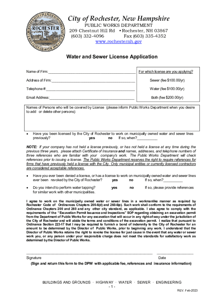 Fillable Online Water and Sewer Service Connection Application Permit Fee Fax Email Print ...