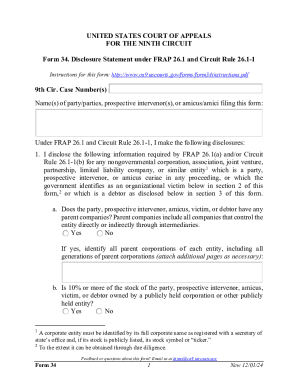Fillable Online Disclosure Statement Under Frap 26.1 and Circuit Rule ...
