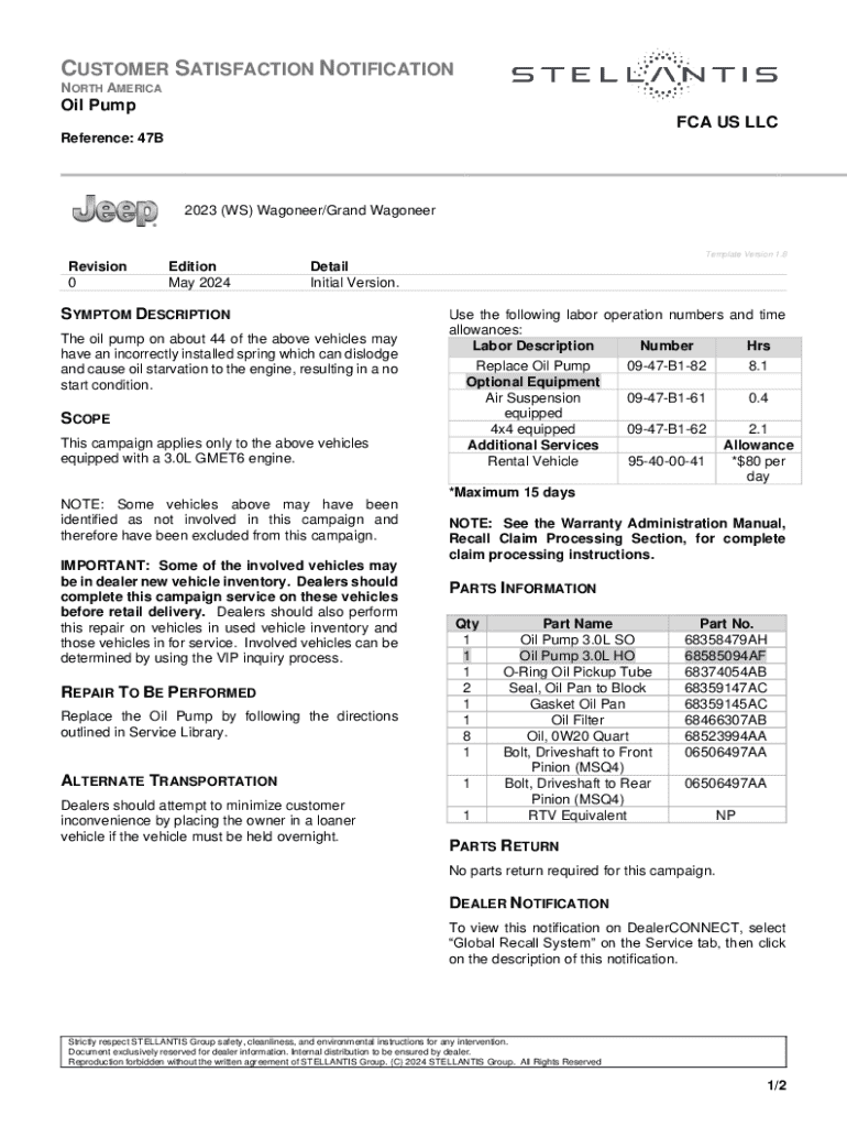 Fillable Online Oil Pump Notification Fax Email Print - pdfFiller