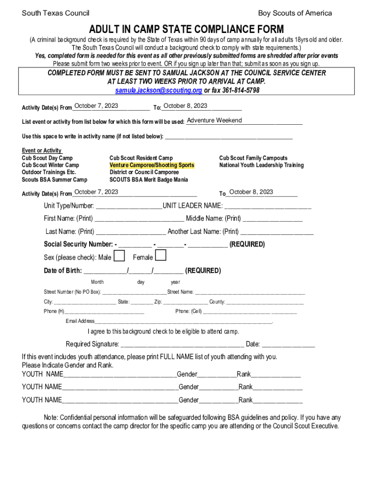 Fillable Online 18 Printable bsa medical form fillable Templates Fax ...