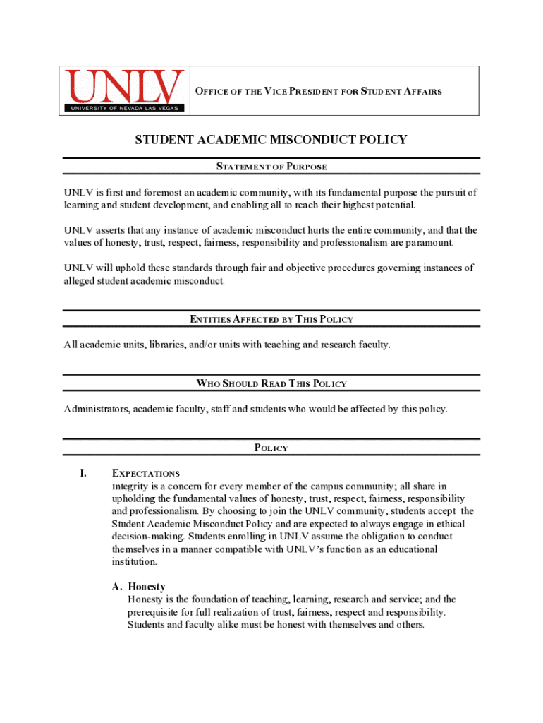 Fillable Online Student Academic Misconduct Policy Fax Email Print ...