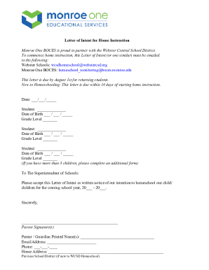 Fillable Online Home Instruction Letter of Intent Fax Email Print ...