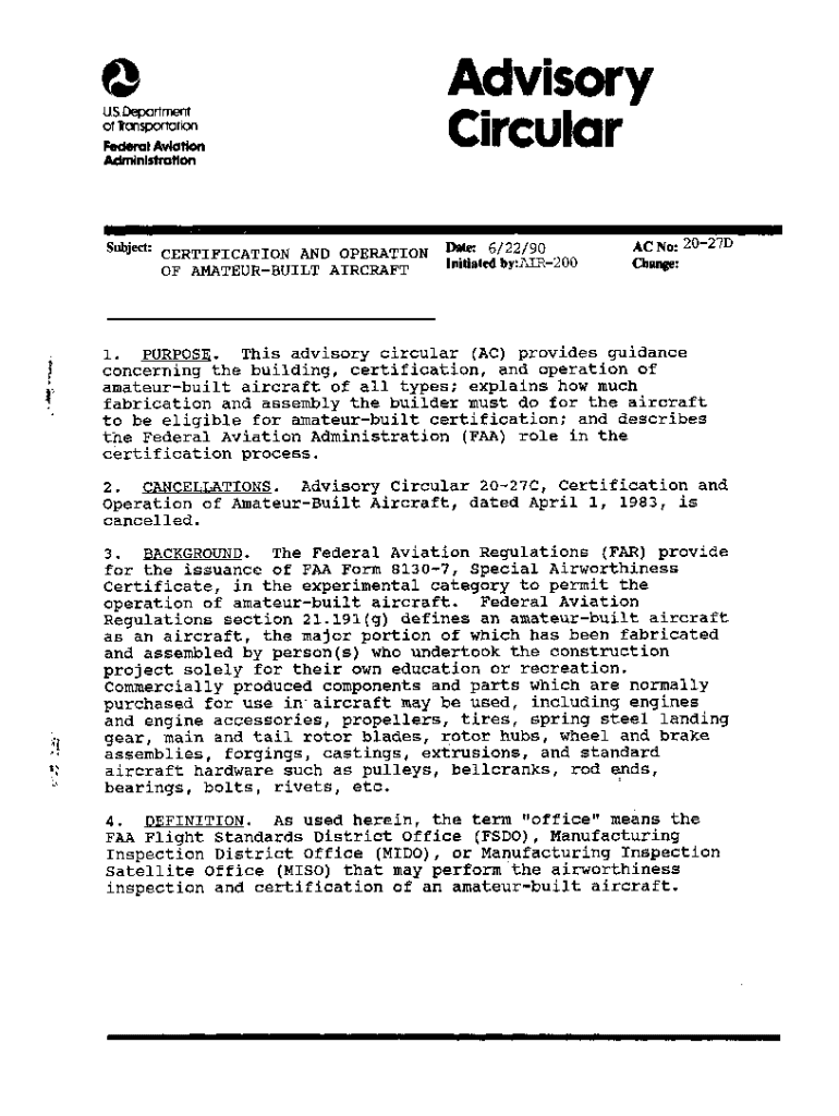 Fillable Online Advisory Circular No. 20-136. PROTECTION OF AIRCRAFT ...