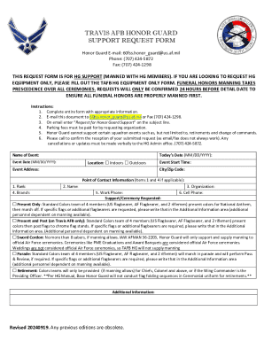 Fillable Online Honor Guard Support Request Fax Email Print - pdfFiller