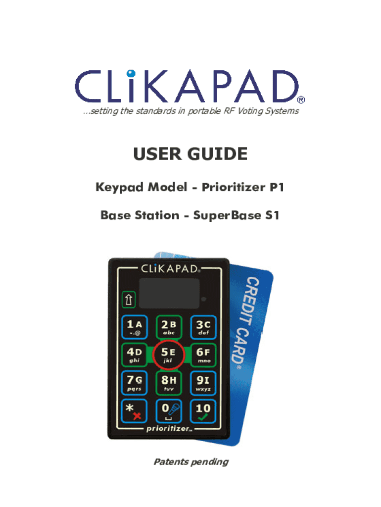 Fillable Online User Guide for Clikapad Portable Rf Voting Systems Fax ...