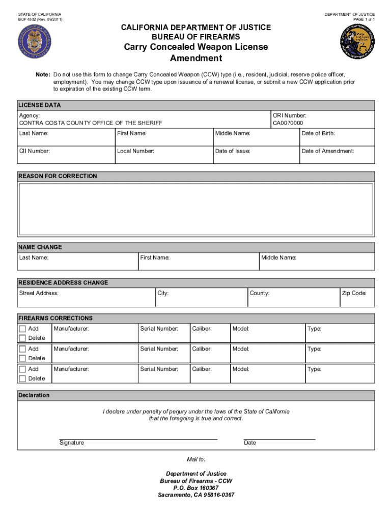 Fillable Online CCW Application ProcessFremont Police Department, CA ...