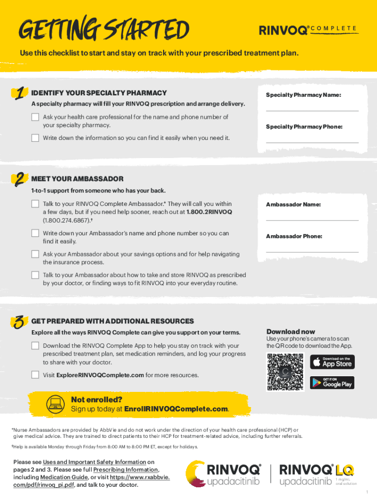 Fillable Online RINVOQ Complete Rheumatology Enrollment Form. View the ...