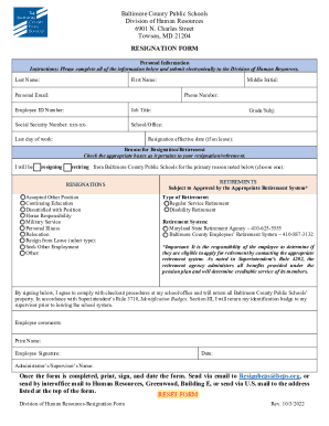 Fillable Online Baltimore County Public Schools Retirement Packet Fax ...