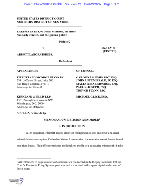 Fillable Online Larissa Bates V. Abbott Laboratories Fax Email Print ...