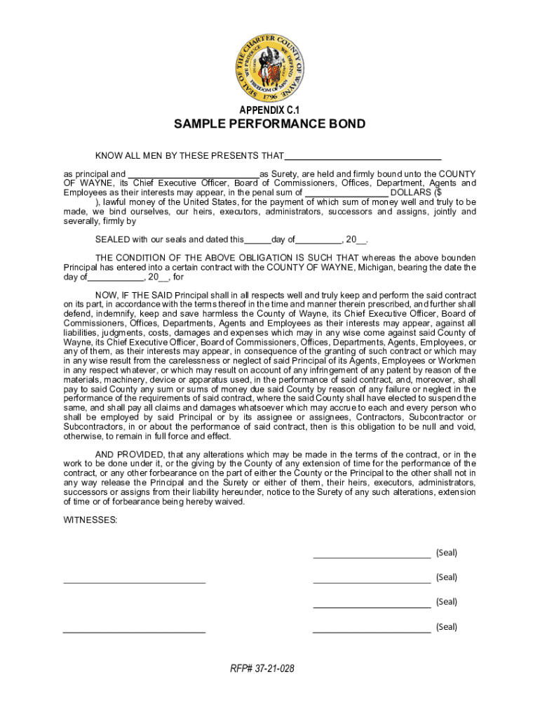 Fillable Online Sample Performance Bond and Payment Bond Fax Email ...