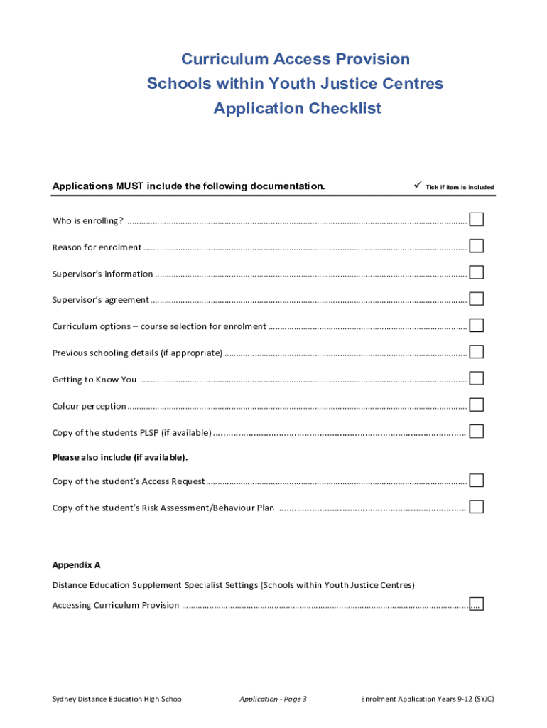 Fillable Online Enrolment Application Years 9-12 (syjc) Fax Email Print ...