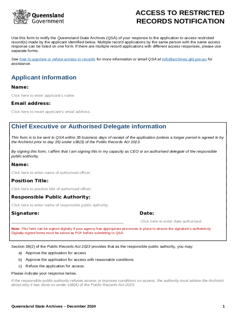 Access Notification Doc Template | pdfFiller