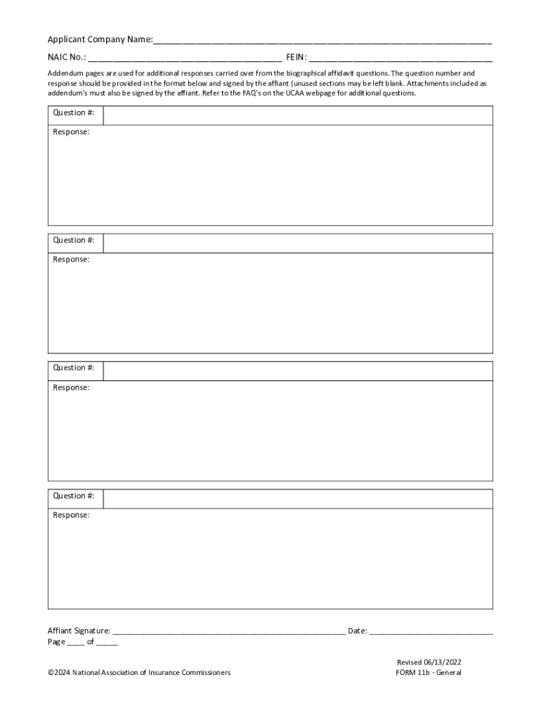 Fillable Online General Addendum for Biographical Affidavit Fax Email ...