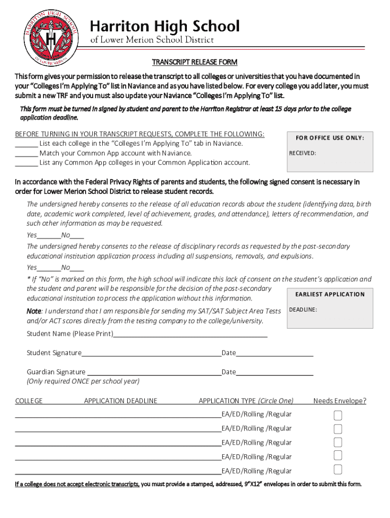 Fillable Online HHS Transcript Release Form Fax Email Print - pdfFiller