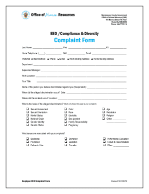 Fillable Online Eeo Compliance & Diversity Complaint Form Fax Email ...