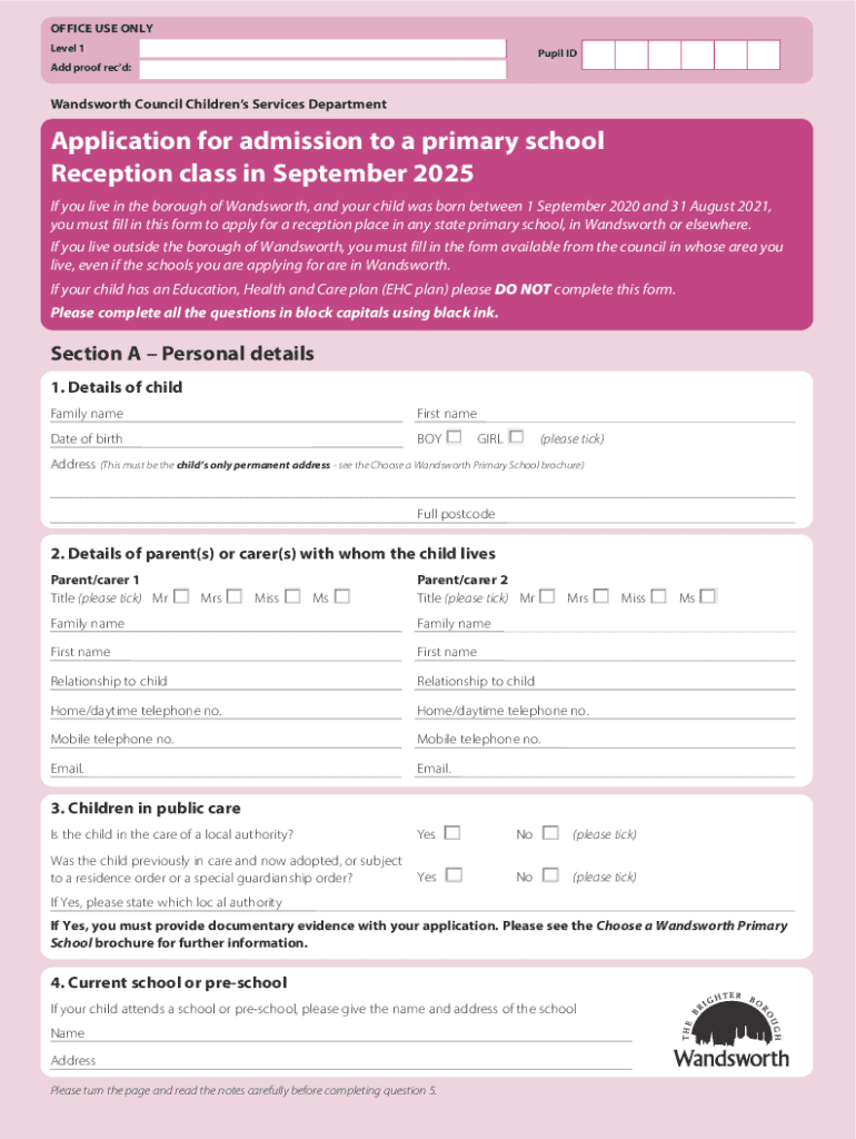Fillable Online Request form for delayed admission to reception until ...