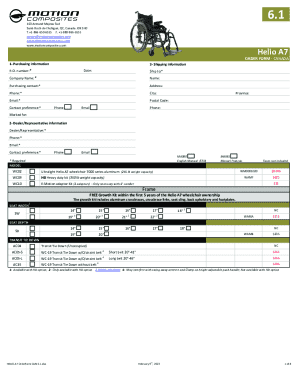 Fillable Online Order Form for Helio A7 Wheelchair Fax Email Print ...