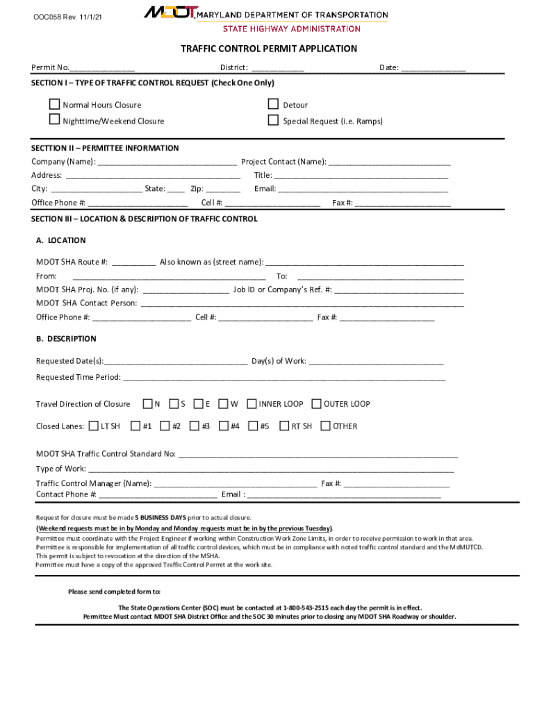 Fillable Online Utility Permit Application - Quick Reference Guide for ...