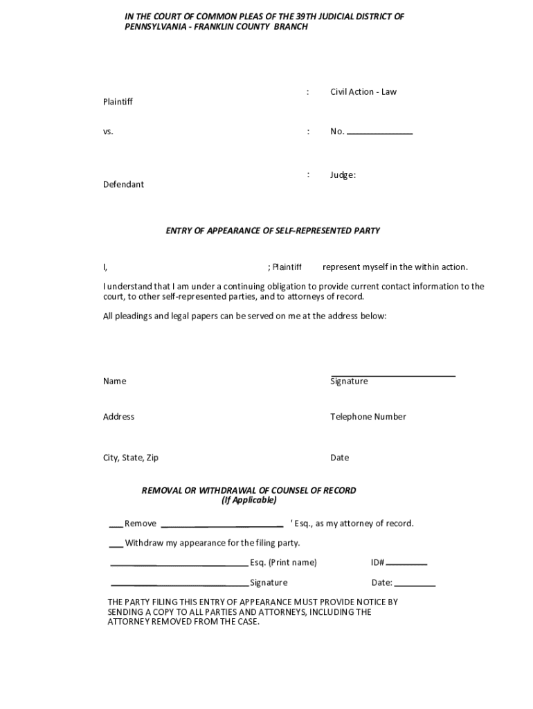 Fillable Online Entry of Appearance and Petition for Protection From Abuse Fax Email Print ...