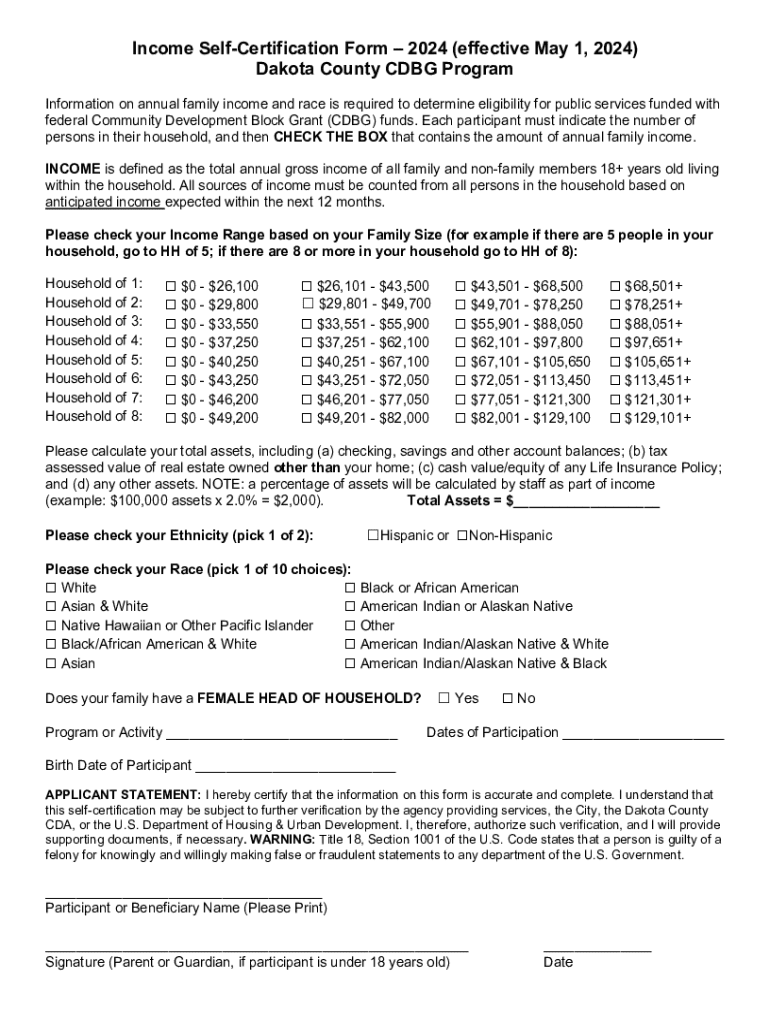 Fillable Online Income Self-certification Form – 2024 Fax Email Print ...