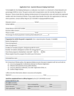 Fillable Online Helping Hand Grant Application Fax Email Print - pdfFiller