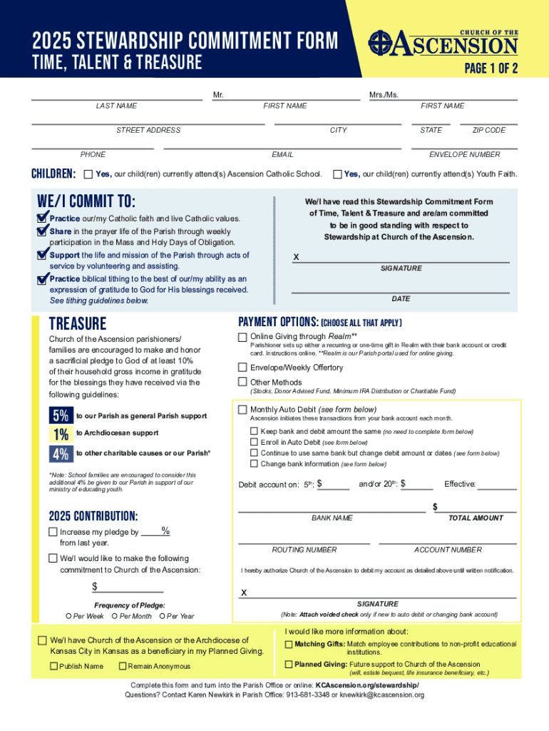 Fillable Online Stewardship Commitment Form 2025 Fax Email Print ...