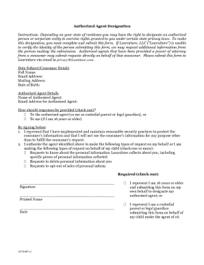 Fillable Online Authorized Agent Designation Form Fax Email Print ...