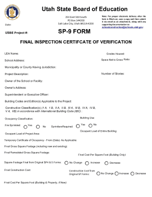 Fillable Online Final Inspection Certificate of Verification Fax Email ...