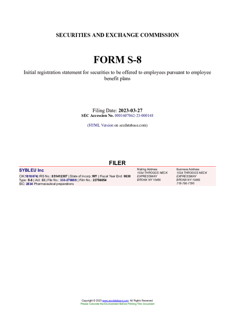 Fillable Online Initial Registration Statement for Securities to Be ...